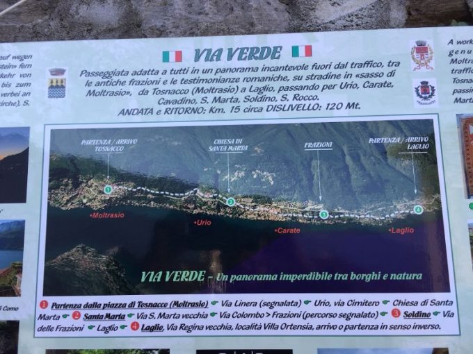 Via Verde Greenway Moltrasio Laglio villa Oleandra George Clooney
